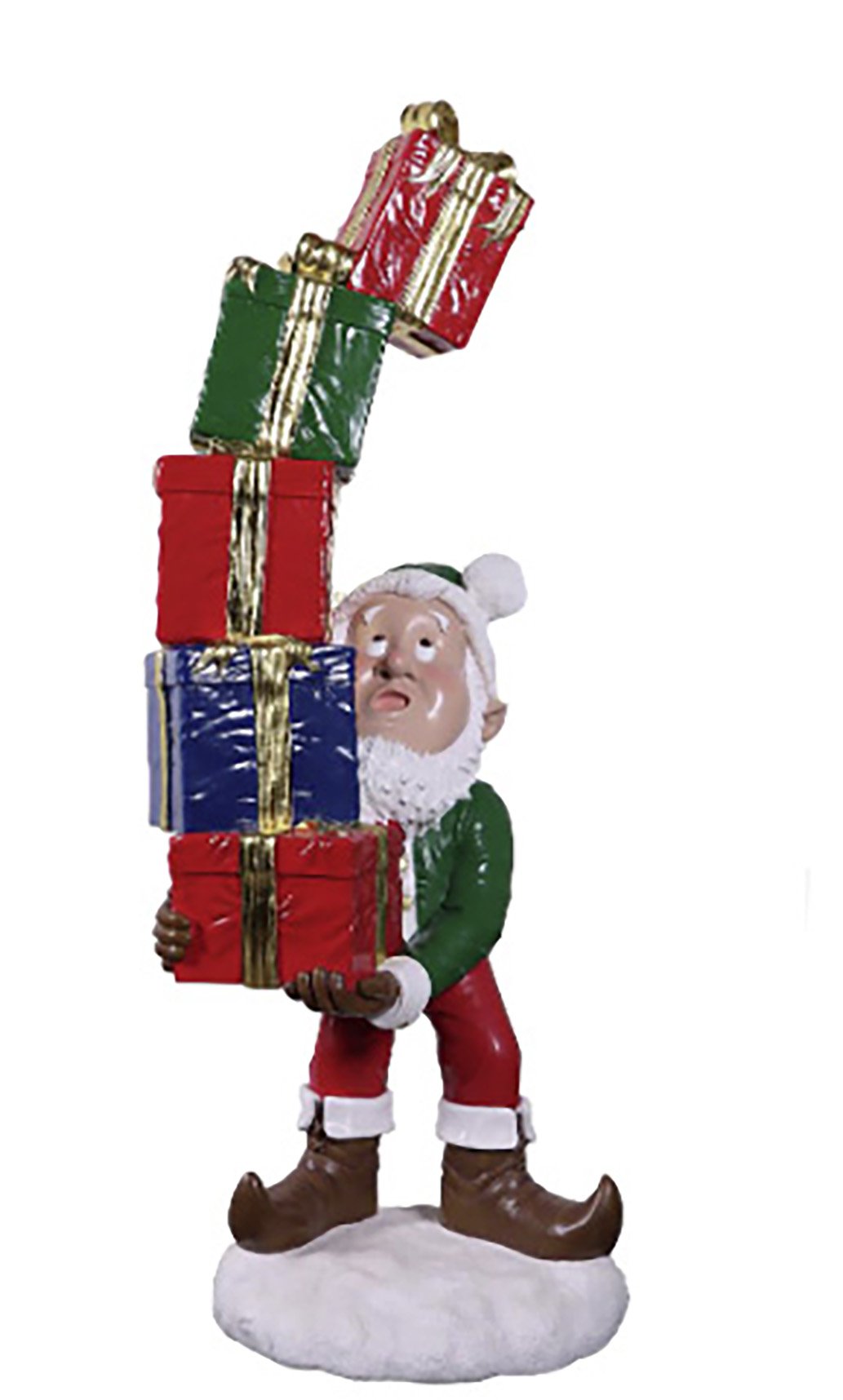 Elf with Stack of GIfts – WinterlandInc