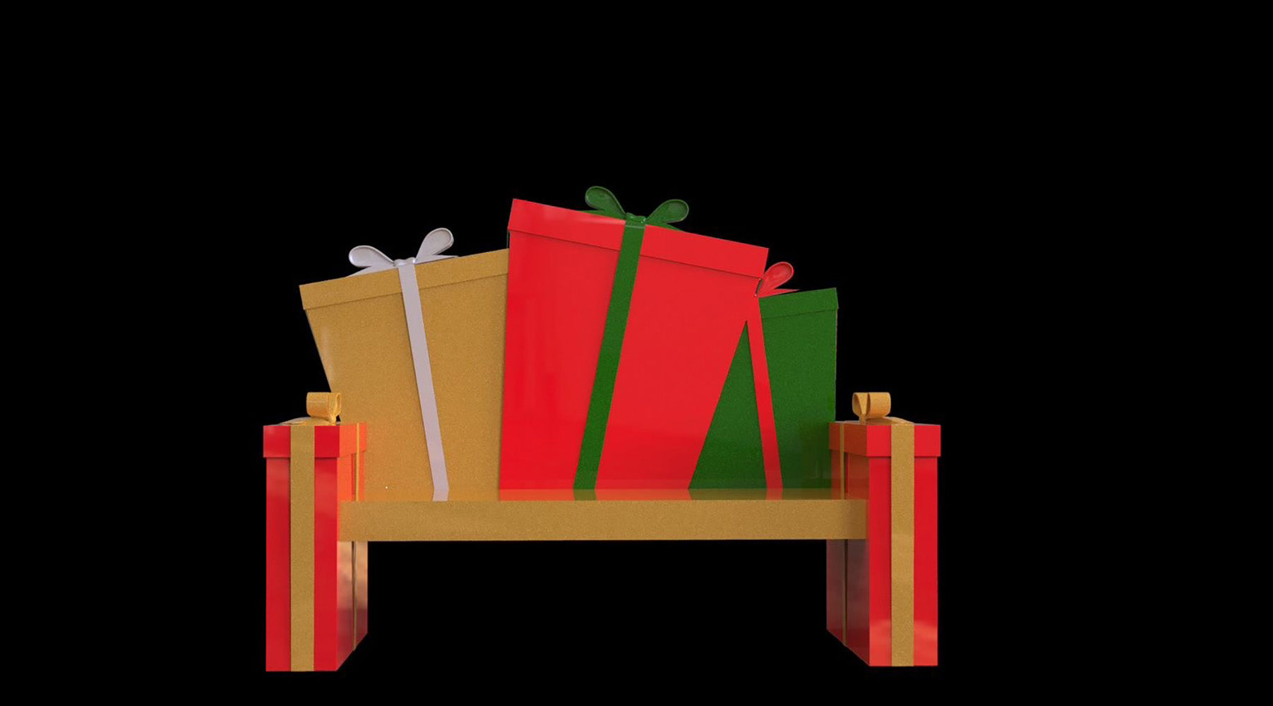 Gift Box Polyresin Bench – WinterlandInc