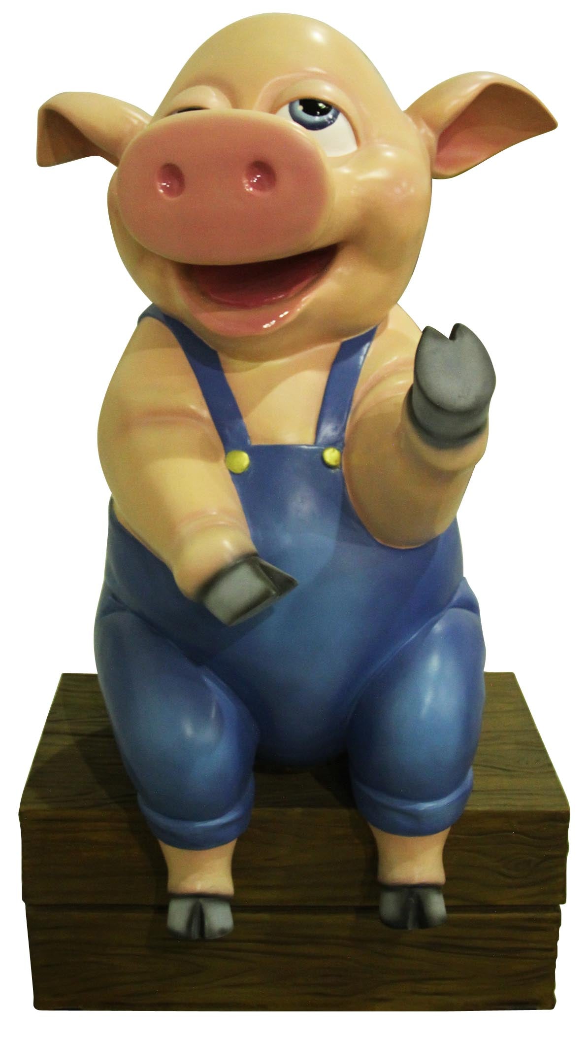 Comic Pig Sitting on Bench – WinterlandInc