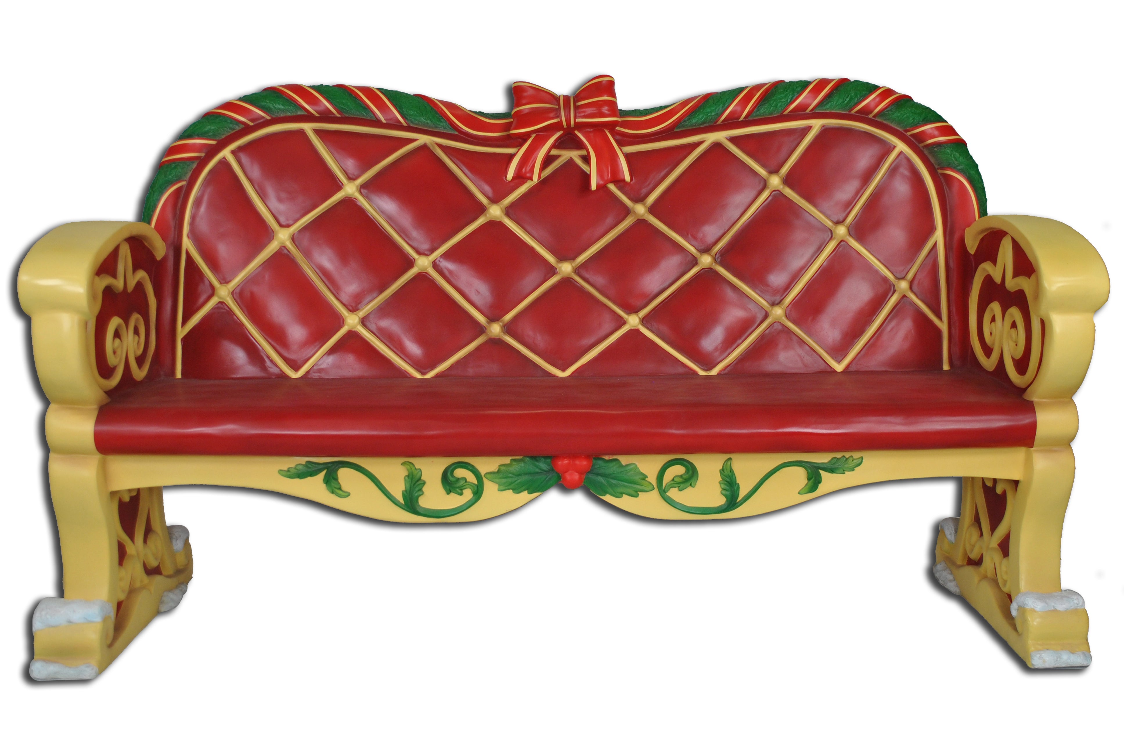 6.5' Long Red Santa Bench – WinterlandInc